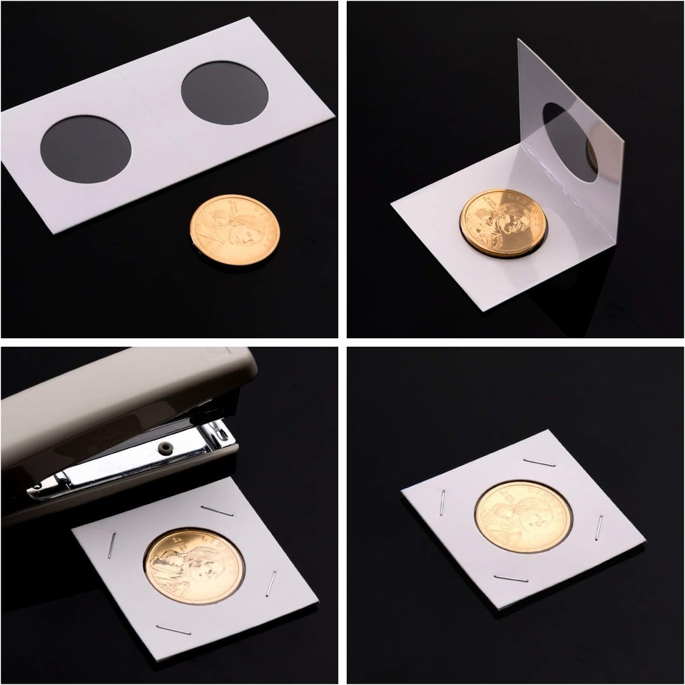 300 Cardboard Coin Holders 2X2 Inch Assortment 6 Sizes Easy Use Gift ...