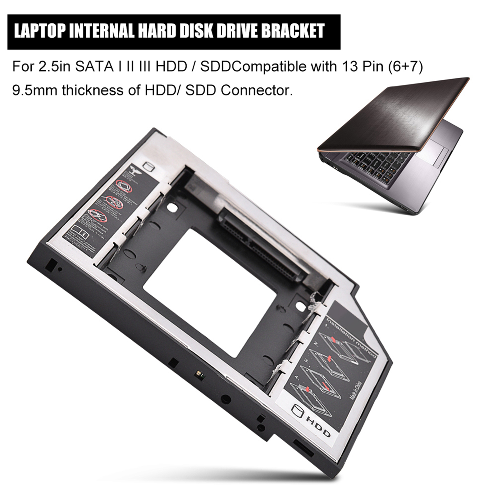 2.5in I II III HDD Internal Hard Disk Drive Cd DVD‑ROM Bracket For Leno ...