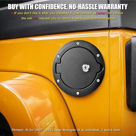 1PC Black Fuel Filler Door Cover Gas Tank Cap for Jeep Wrangler JK 2007 ...