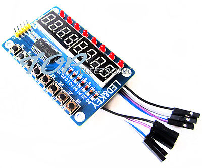 8-Bit LED 8-Bit Digital Tube 8 KeyS TM1638 Display module for AVR ...
