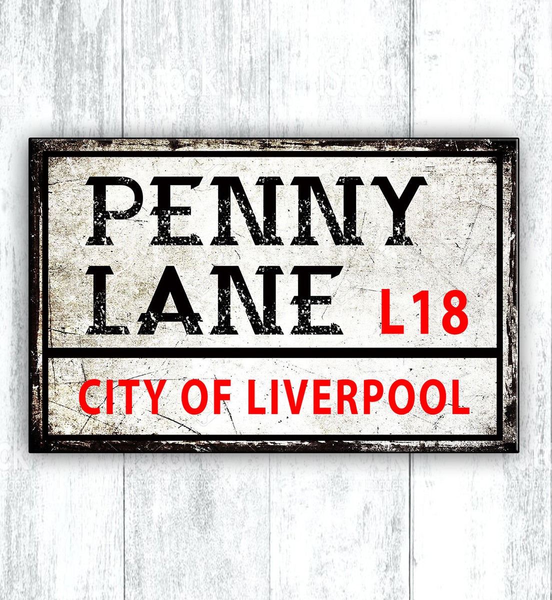 Penny Lane Sign PENNY LANE Farmhouse Style Wood Look Sign Gift Metal