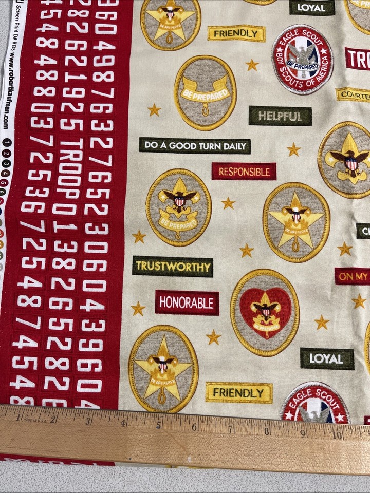 Boy Scout Cotton Quilt Fabric Badge Eagle Patch America BSA Uniform ...
