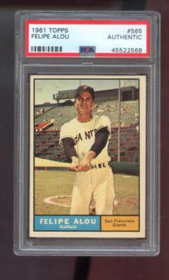 1961 Topps #565 Felipe Alou PSA A Graded Baseball Card HIGH NUMBER HN ...