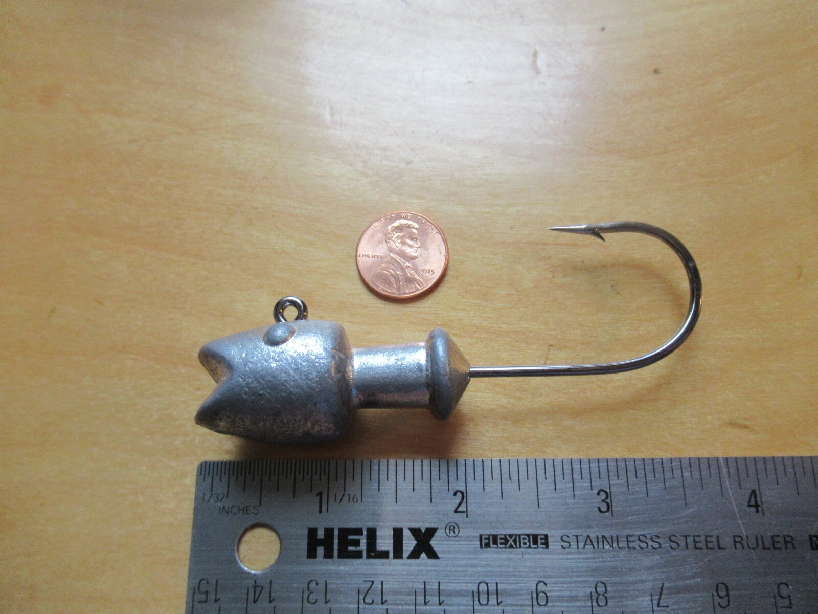 10 UNPAINTED Hotlip Smiling Bill Jig Heads Striped Bass Fluke Lures 4 ...