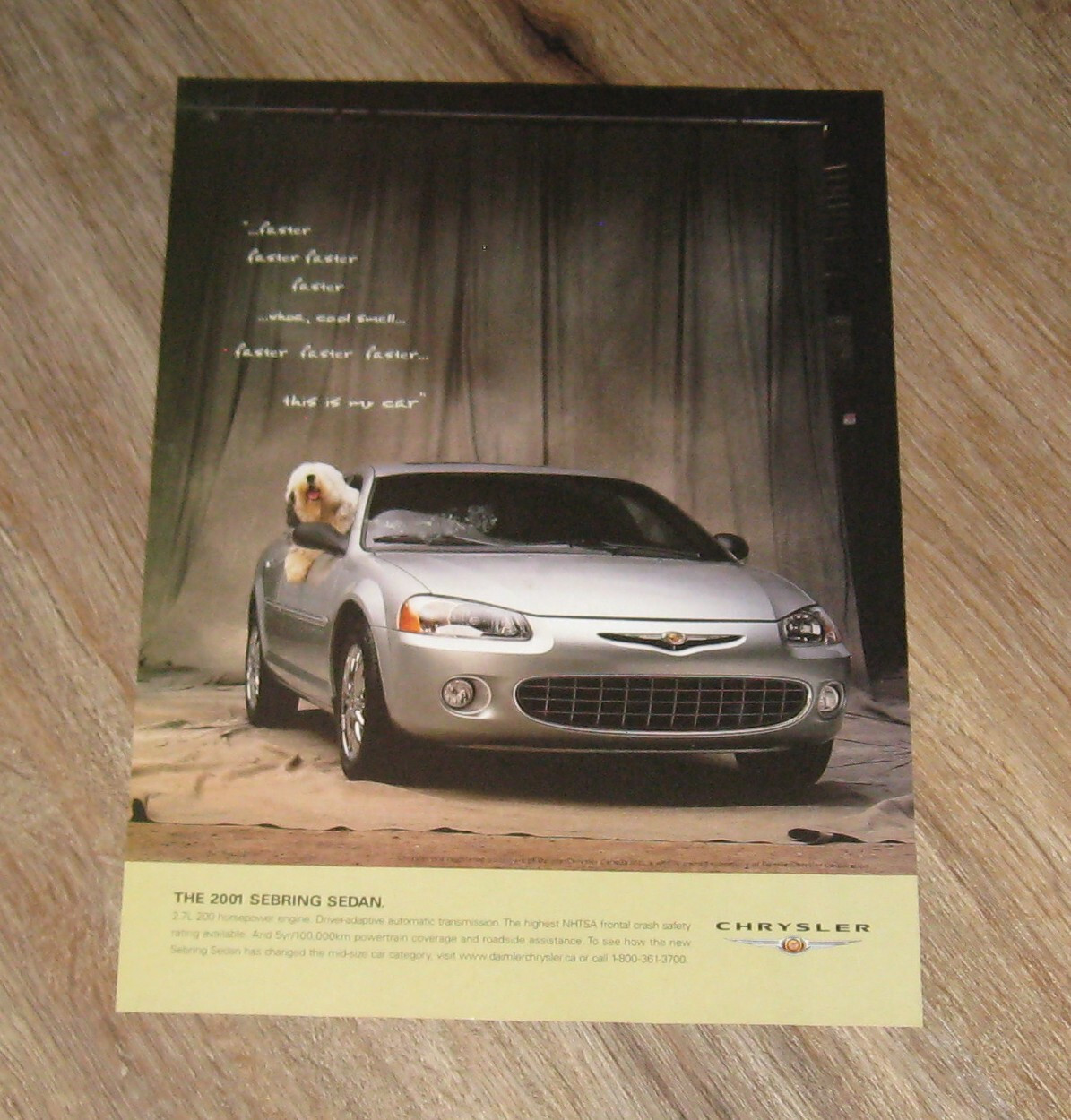 Chrysler Car AD 2001 Sebring Sedan original ONE magazine page ...