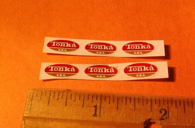 Pair 1970-73 Tonka Oval Logo Stickers 6 x tiny Sticker Die Cut Free Shipping | eBay