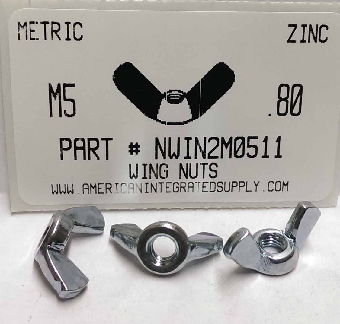 M5-.80 WING NUTS STEEL ZINC PLATED D315 (10) | eBay