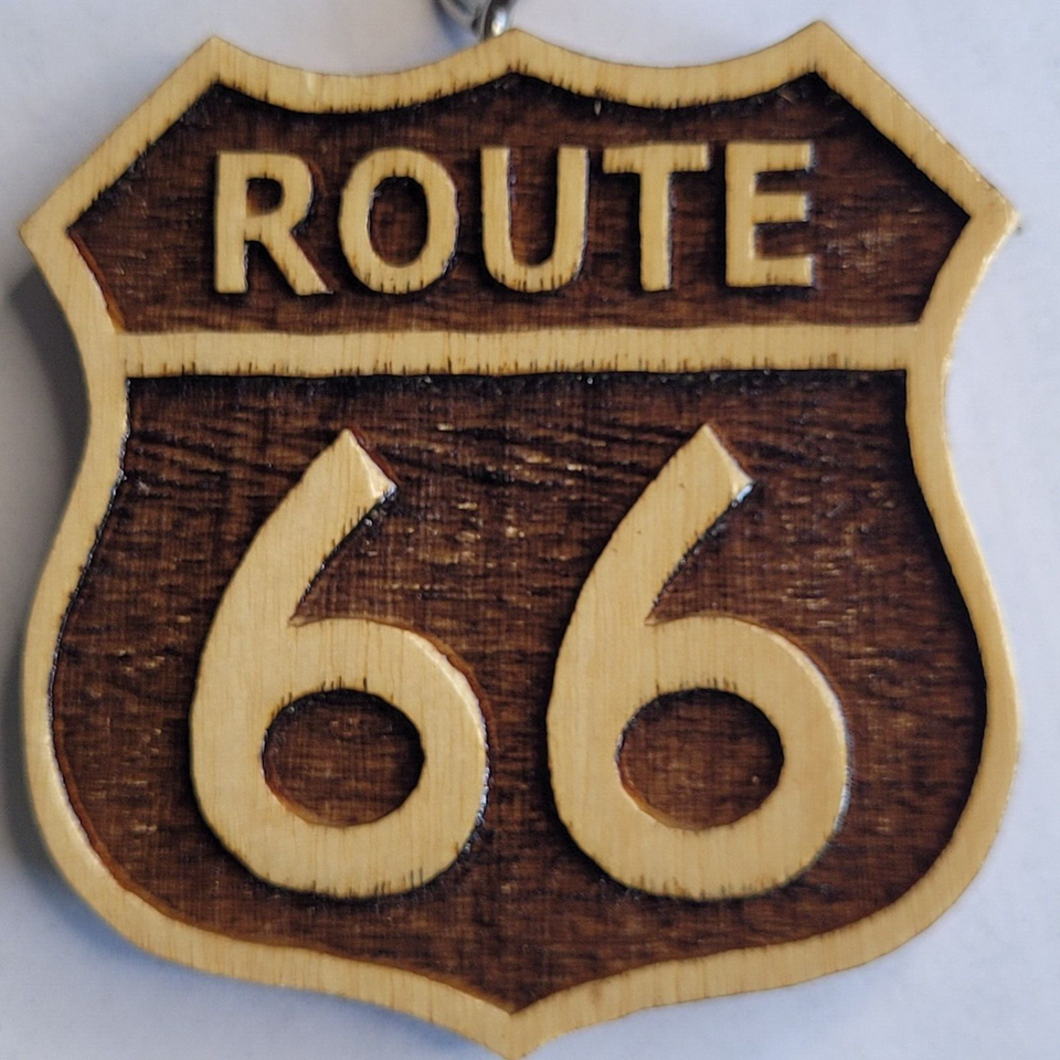 Route 66 Key Chain Charm Wood Keychain Ring Pendant Car Fob Keyring RT ...