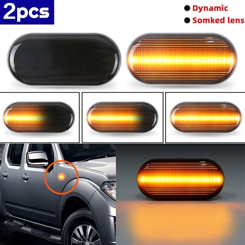 Smoked LED Side Marker Indicator Lights Lamp For Nissan Navara D40 ...