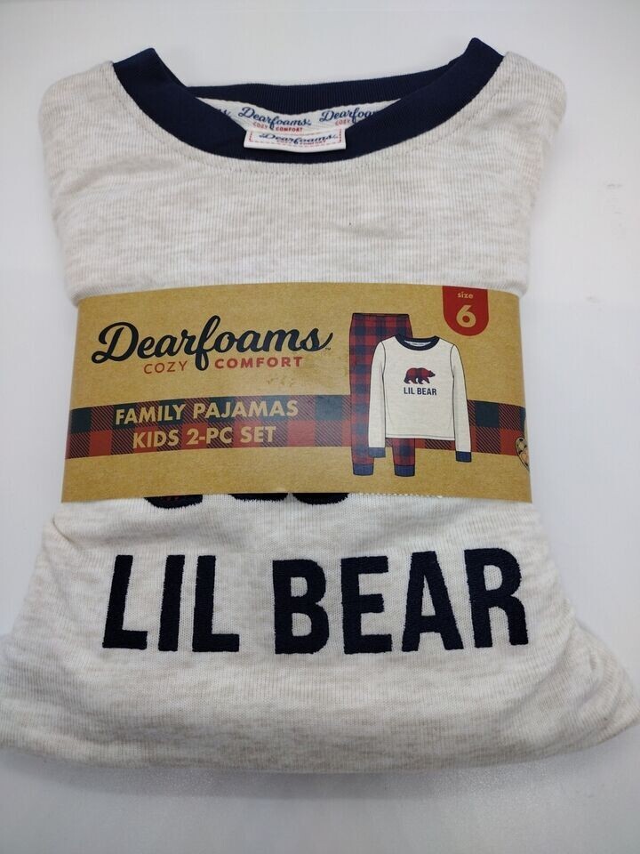 Dearfoams Boys or Girls Unisex Kids Family Lil Bear 2pc Pajama Set Size 6 for sale online | eBay