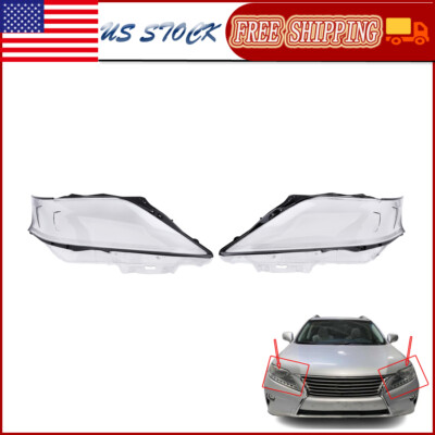 For Lexus RX350 RX450h 2012-2015 Pair Headlight Lens Headlamp Cover ...