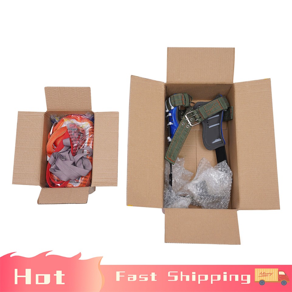 2 Gears Safety Tree Climbing Spike Set Lanyard Rope Rescue Belts ...