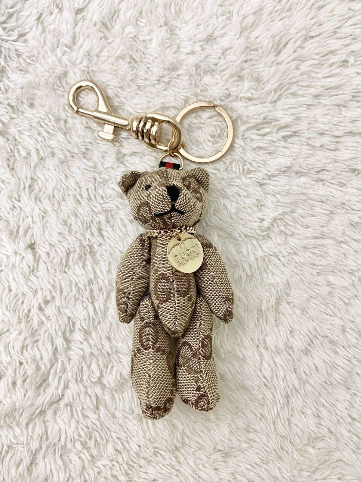 Gucci Handmade Bear Keychain Repurposed Christmas Gift 🎁