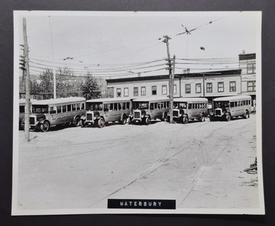 1924~1925 Electric bus 5 models Parked on Waterbury Photograph ...