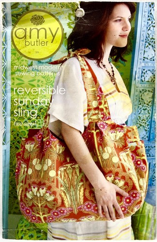 2010 Amy Butler Sewing Pattern M25350 Reversible Sunday Sling 2 Sizes ...