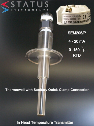 STATUS Instruments SEM205/P 4 to 20 mA O/P in head temperature ...