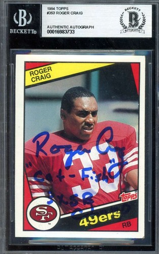 Roger Craig Beckett BAS Signed 1984 Topps Rookie Autograph | eBay