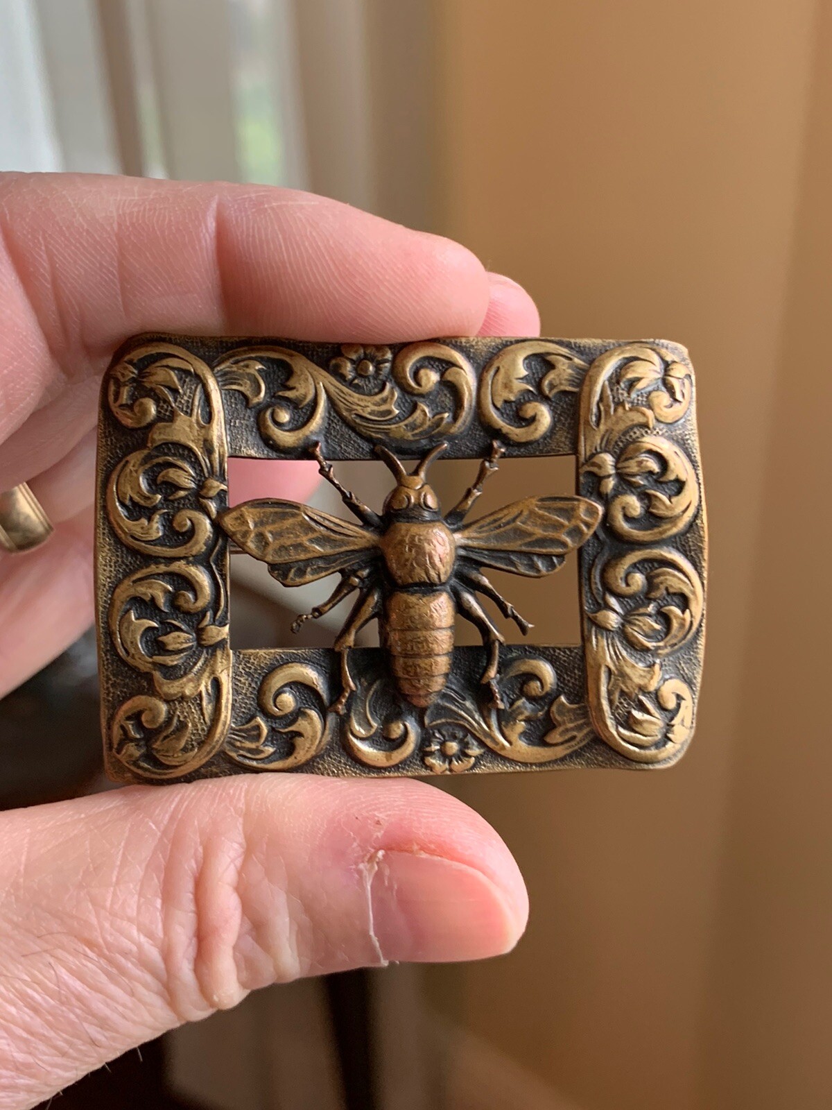Rare Antique Victorian Bug Hornet Pin - Gem