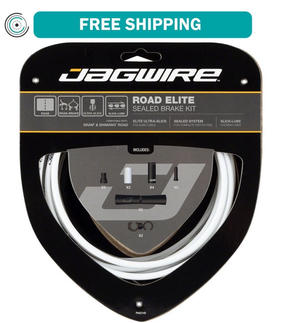 Jagwire Road Elite White Brake Cable Kit Sram/shimano Uncoated Cables ...