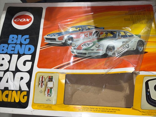 Rare Vintage Original 1977 Cox Big Bend Big Car Slot Car Racing Set NO ...