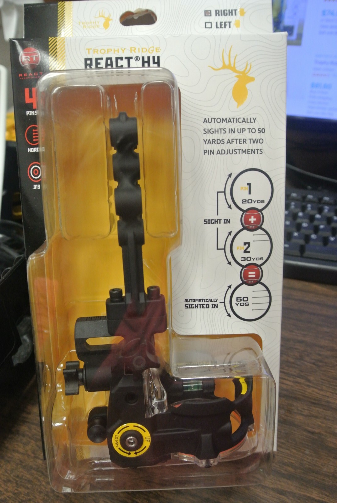 Trophy Ridge AATS0014R19 React H4 Bow Sight, Black 754806262666| eBay