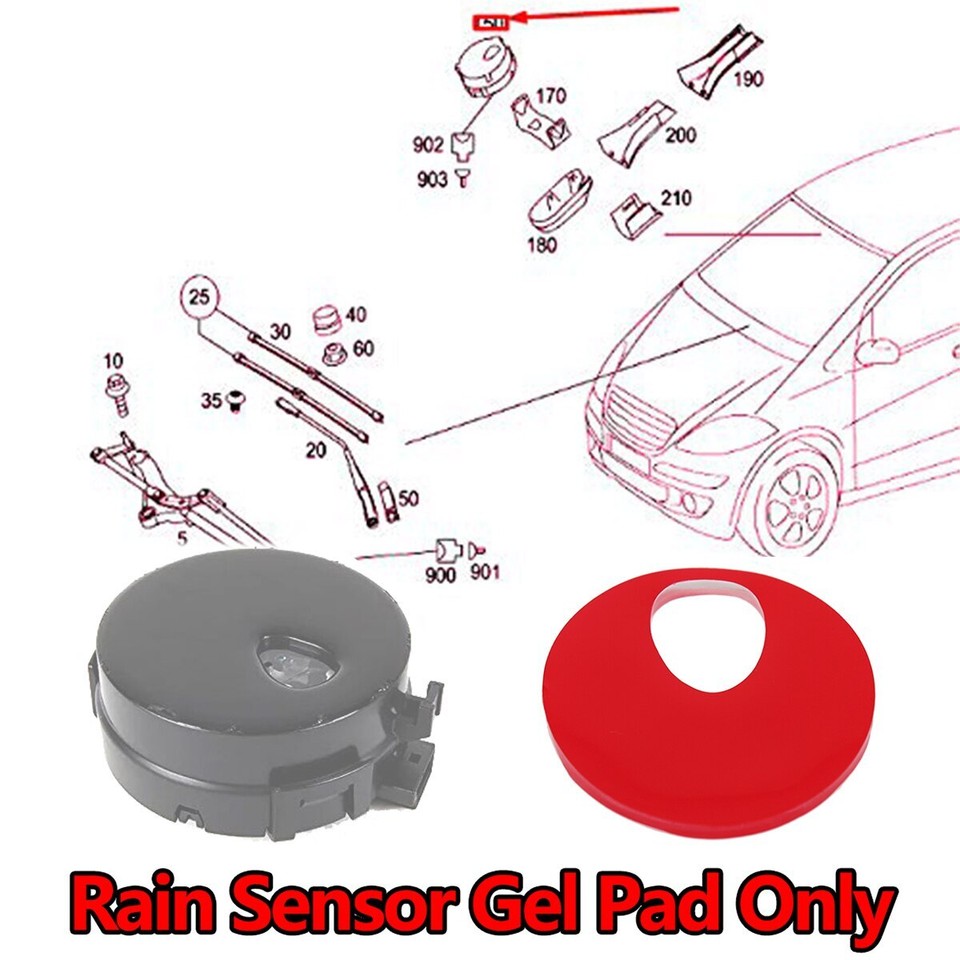 2X Rain Light Sensor Gel Pad For RENAULT MEGANE Film Silicone Sticker ...