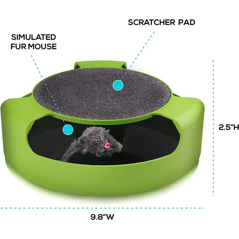 Pets First CAT Scratcher Spinning Mouse Toy for Cats - Interactive Cat ...