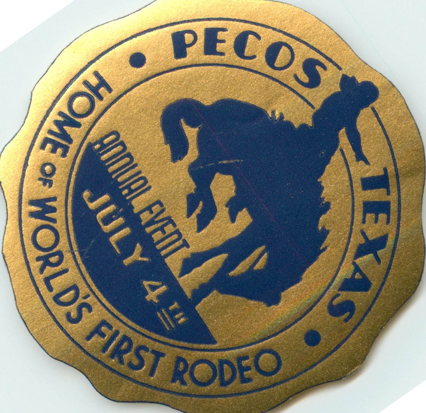 Home of the World's First RODEO ~PECOS - TEXAS~ Great Old Luggage Label ...