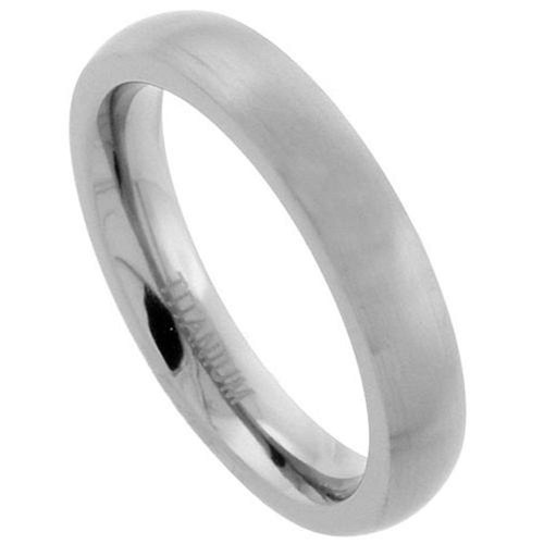 6mm Titanium Comfort Fit Domed Wedding Band / Thumb Ring Brushed Finish ...