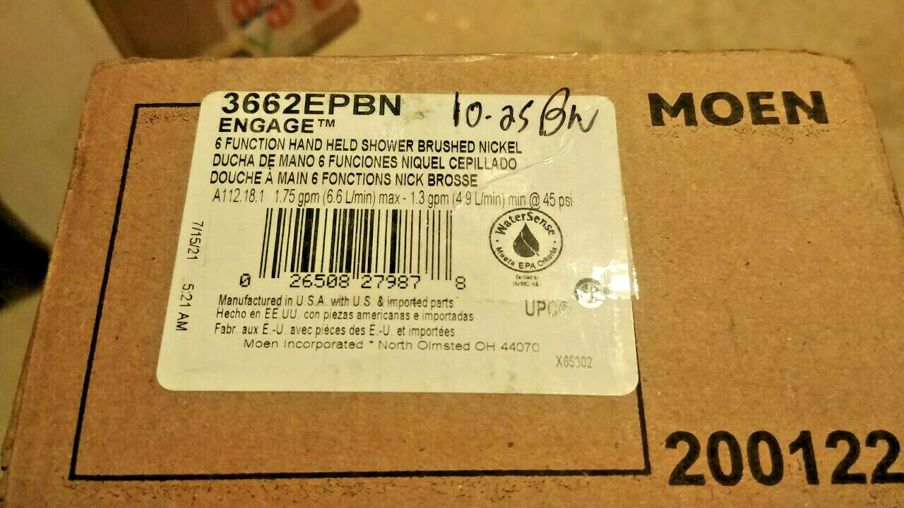 MOEN 3662EPBN Engage 1.75 (GPM) Multi-Function Hand Shower Package with ...