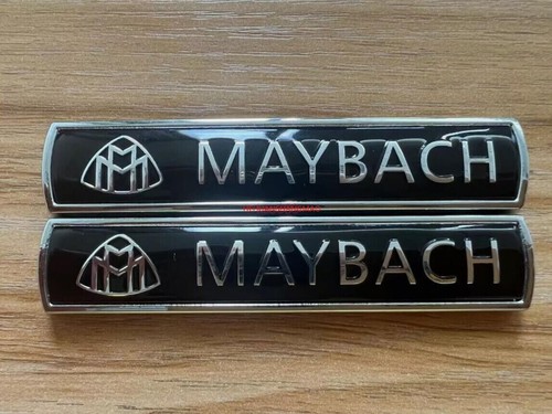 1pair Black Maybach Letters Fender Emblem Badge Metal for Mercedes Benz ...