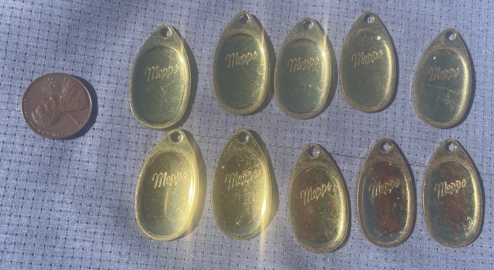 Lot of 10 Mepps Spinner Blades Only Gold | eBay