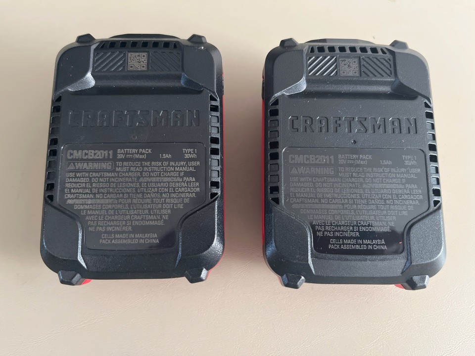Genuine Craftsman 20V Charger CMCB100 & 2 CMCB2011 Batteries NEW | eBay