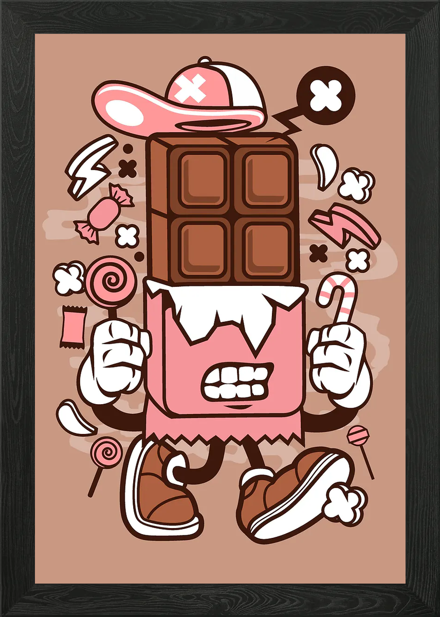 Cartoon Illustration 163 Framed Wall Art Poster Canvas Print Picture ...