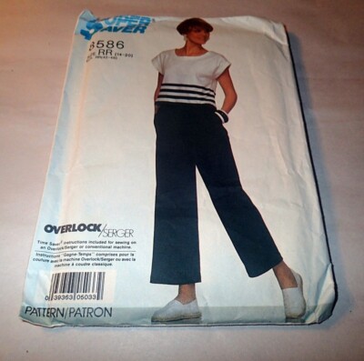 VINTAGE SIMPLICITY PATTERN 8586 ~ MISSES TOP PANTS ~ SIZES 14 16 18 20 ...