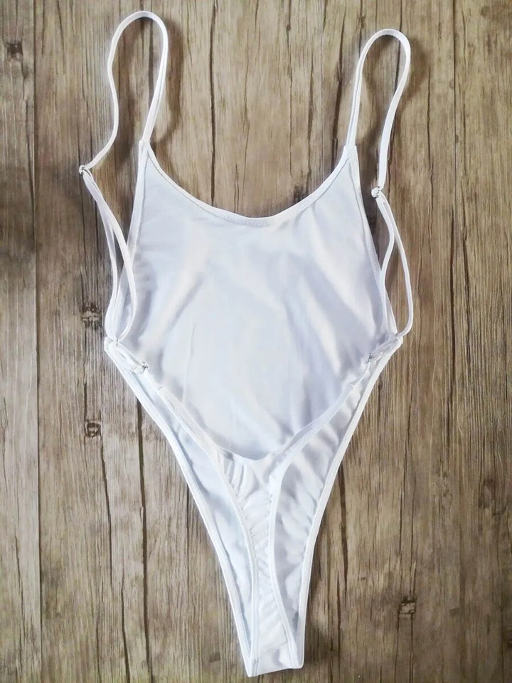 Womens Sexy Backless One Piece Swimsuit Thong Bathing Suit High Cut Out