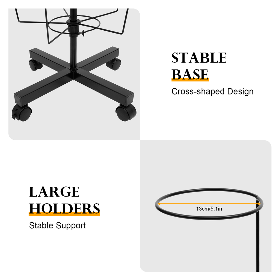 7-Tier Rotating Hat Display Rack Free Standing Floor Caps Headwear ...