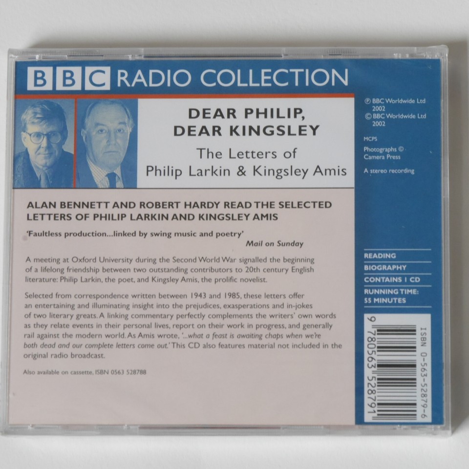 9211 Dear Philip Kingsley Letters of Larkin & Amis 2002 BBC Radio ...