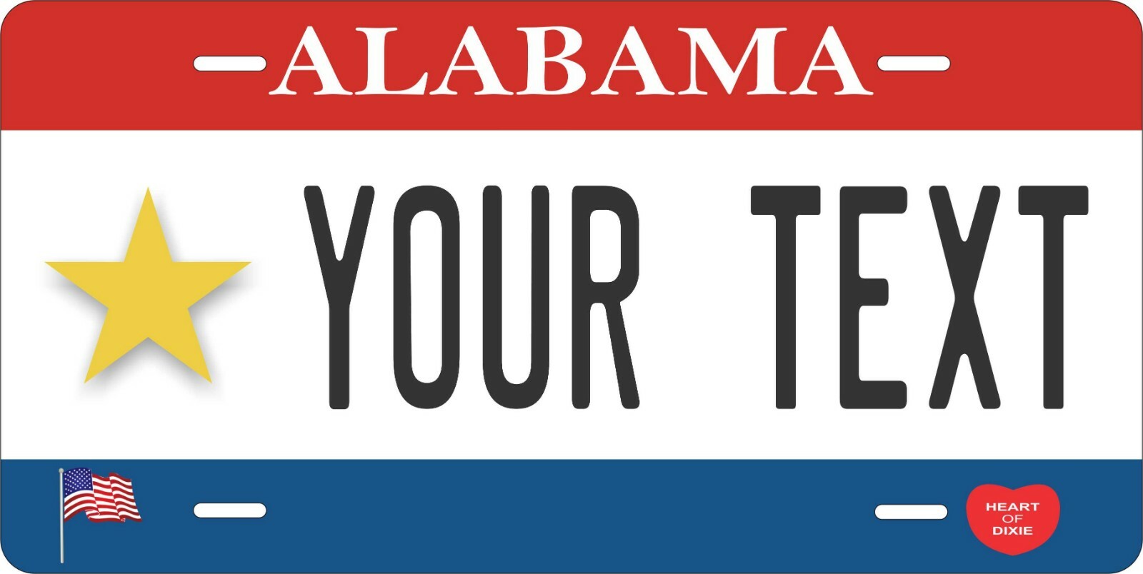 Alabama Gold Star License Plate Personalized Custom Auto Bike ...