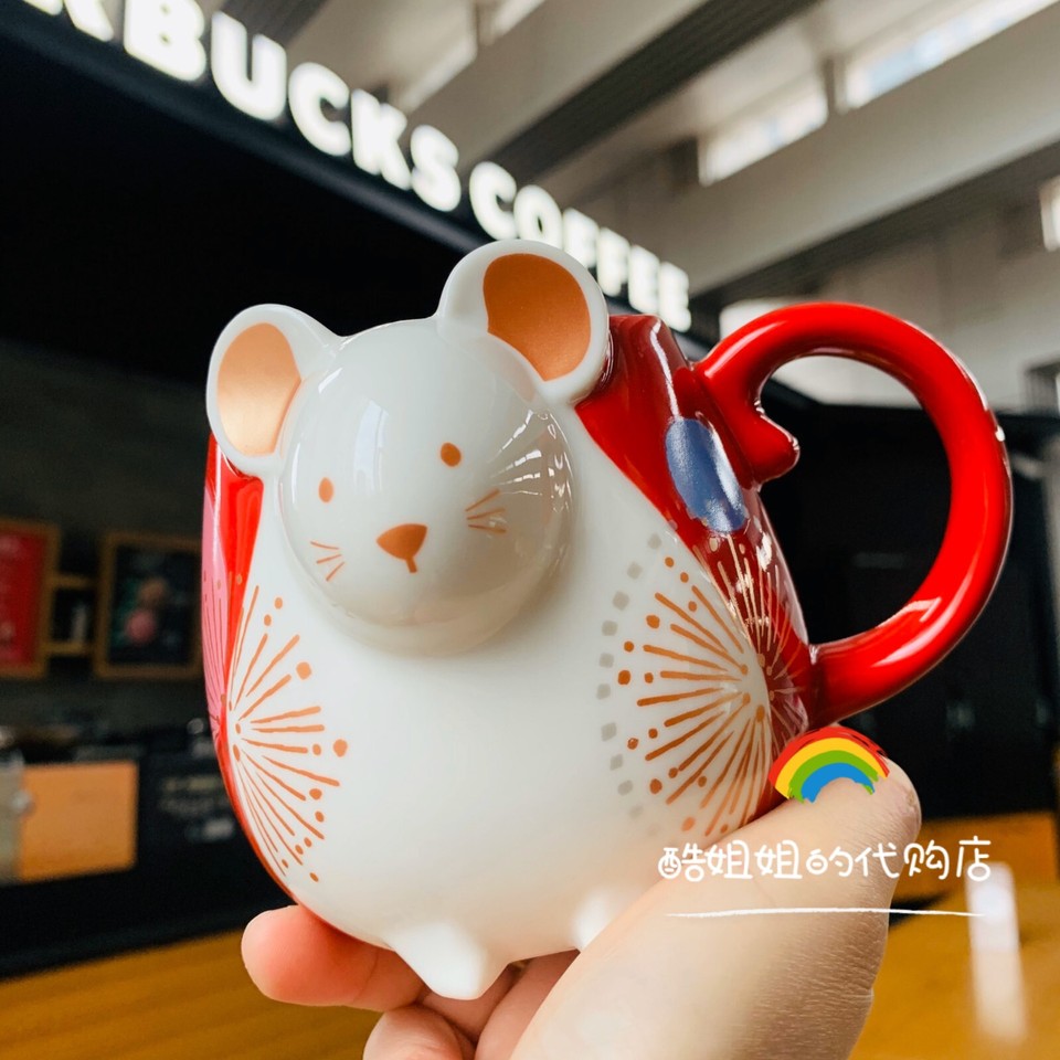 Starbucks Zodiac Red Mouse Ceramic Coffee Mark Cup 355ML Mug Rat Cup ...
