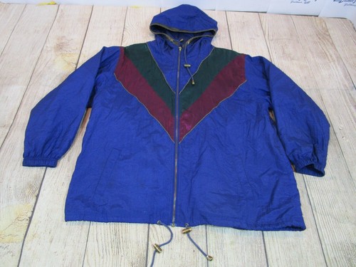 VTG Active Frontier Blue Green Red Color Block Windbreaker Jacket Plus ...
