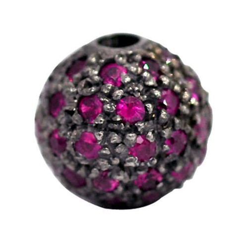 0.96ct Ruby Black Rhodium Oxidized Bead Spacer Finding 925 Starling ...