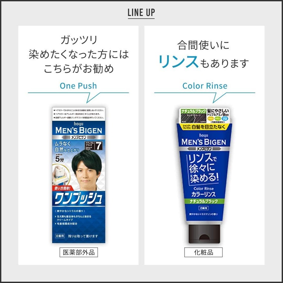 Hoyu Men's Bigen One Push Easy Gray Hair Dye Ash Brown + extra from ...