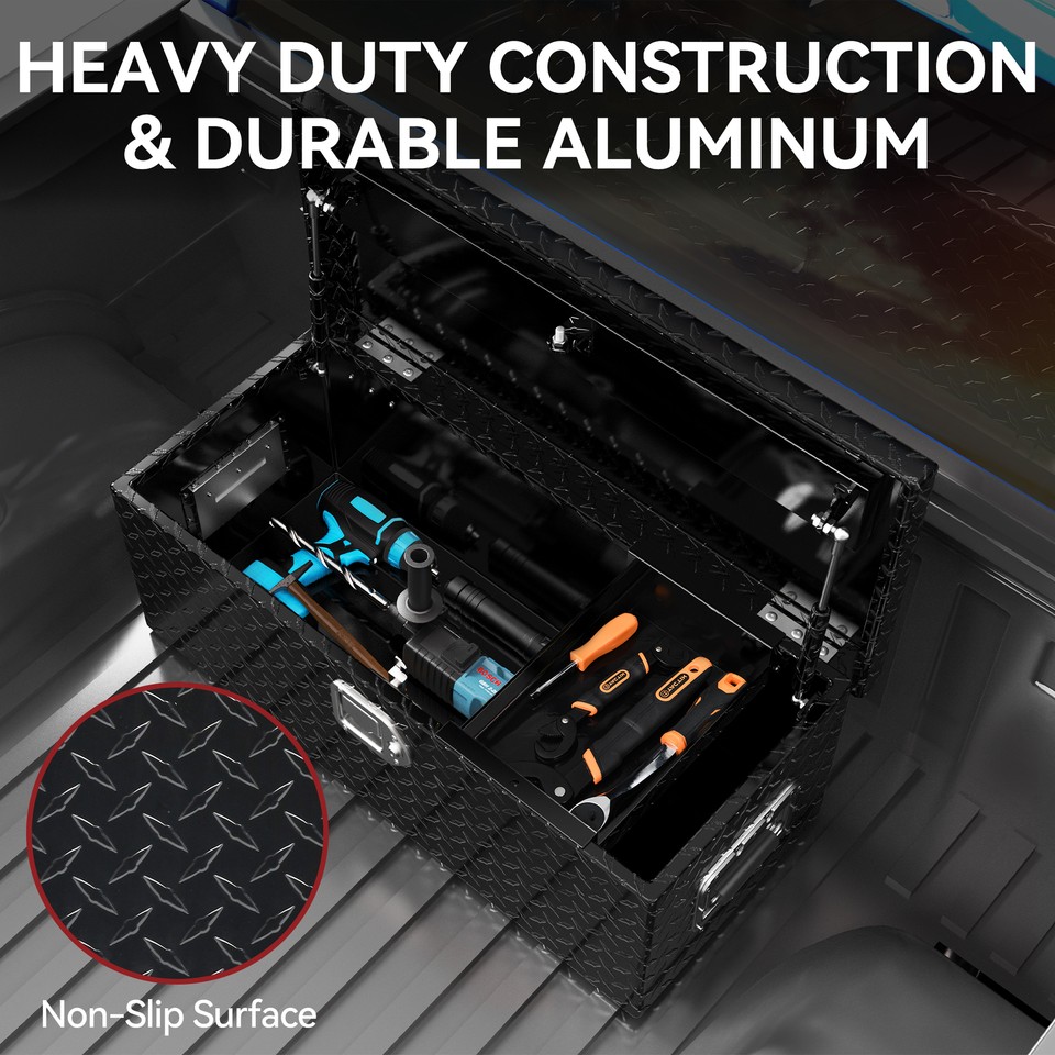 39"X13"X10" Aluminum Pick Up Truck Bed Tool Box with Sliding Shelf ...