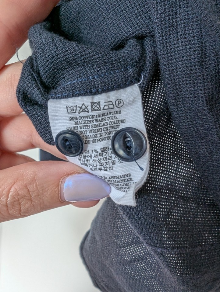 YMC You Must Create London Navy Stripe Light Long Sleeve Shirt Size S ...