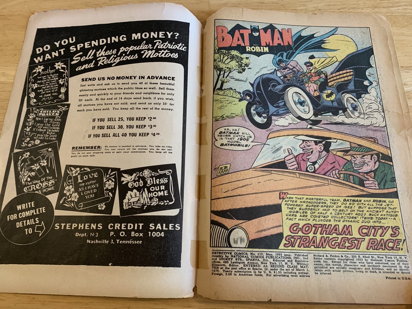 Detective Comics #219 (1955) Batmobile Cover DC Golden Age Batman ...