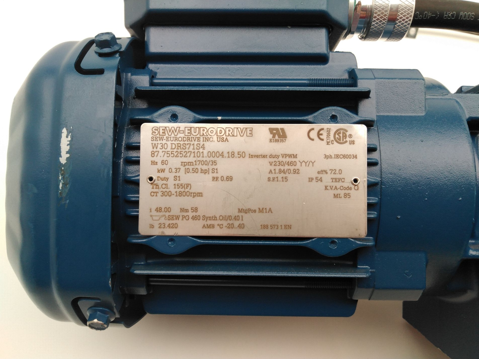Sew-Eurodrive W30 DRS71S4 Gear Motor | eBay