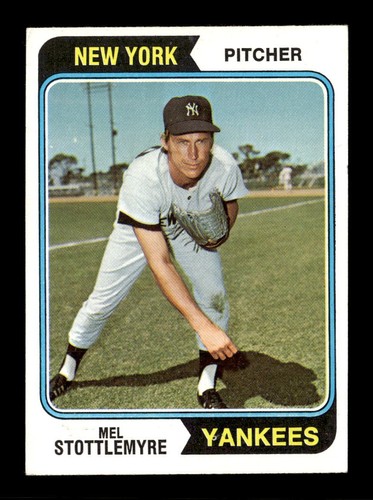 1974 Topps #44 Mel Stottlemyre New York Yankees EX-MT Baseball Card ...