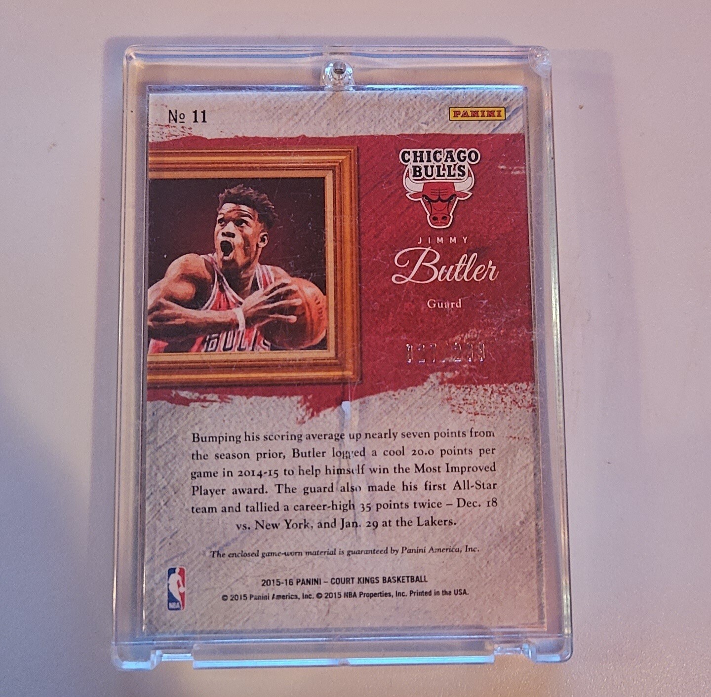 2015-16 Court Kings Expressionist Memorabilia Jimmy Butler Patch 27/299 ...