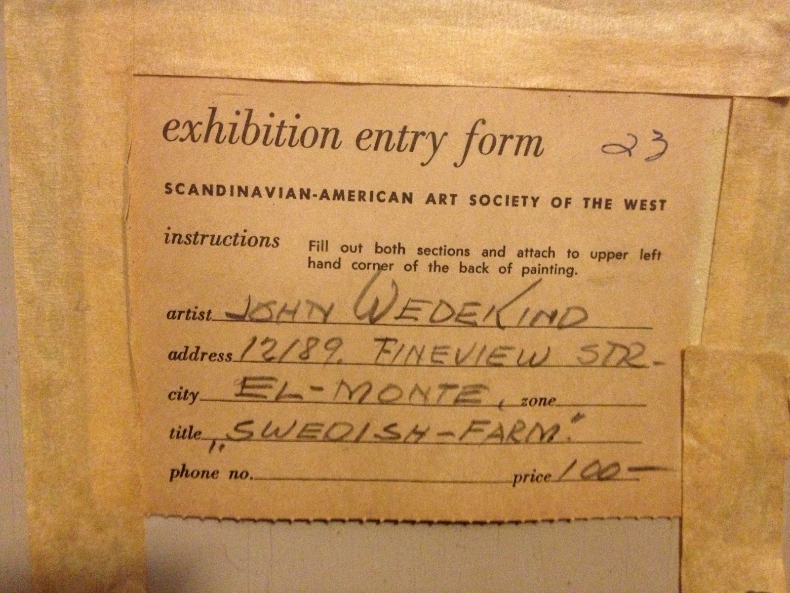 Vintage Landscape "Swedish Farm" Signed John Wedekind Dated 1967 El ...